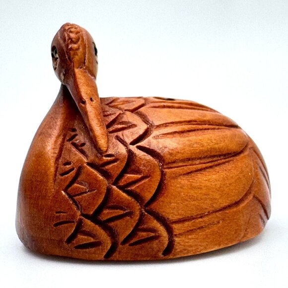 unknown | Art | Ojime Bead Netsuke Crane Bird Handcarved Boxwood Signed ...
